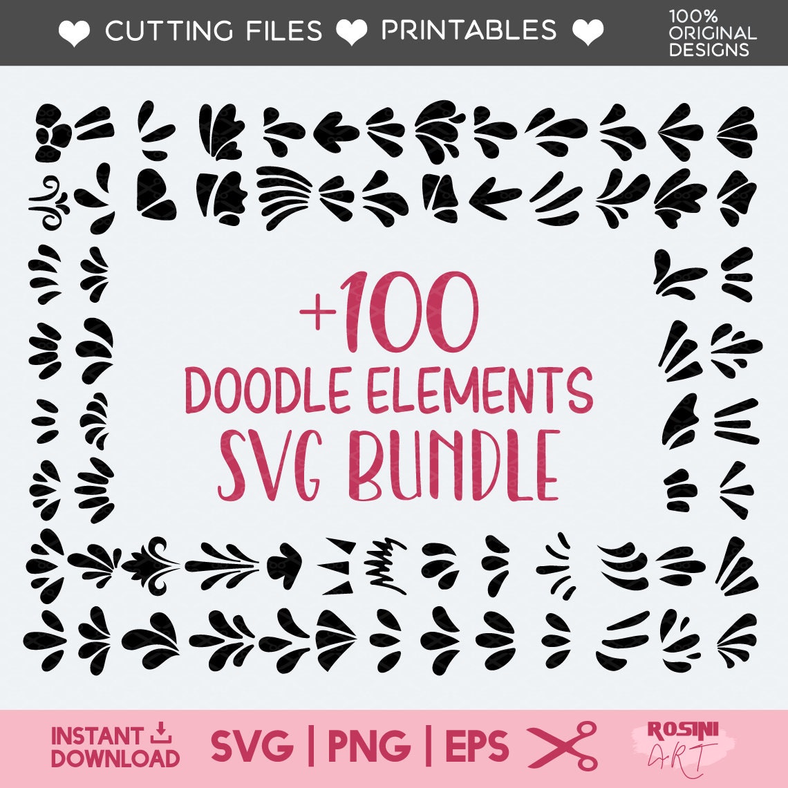 100 Accent Element SVG Bundle Accent Clipart SVG, Design Flourish SVG ...