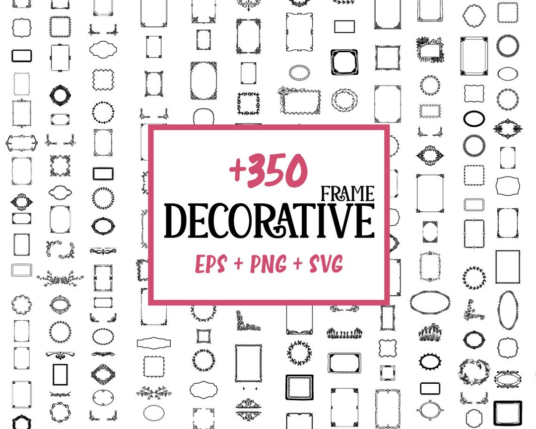 Decorative Frame Svg Bunde, Floral Decorative Frame, Vintage Frames Svg ...