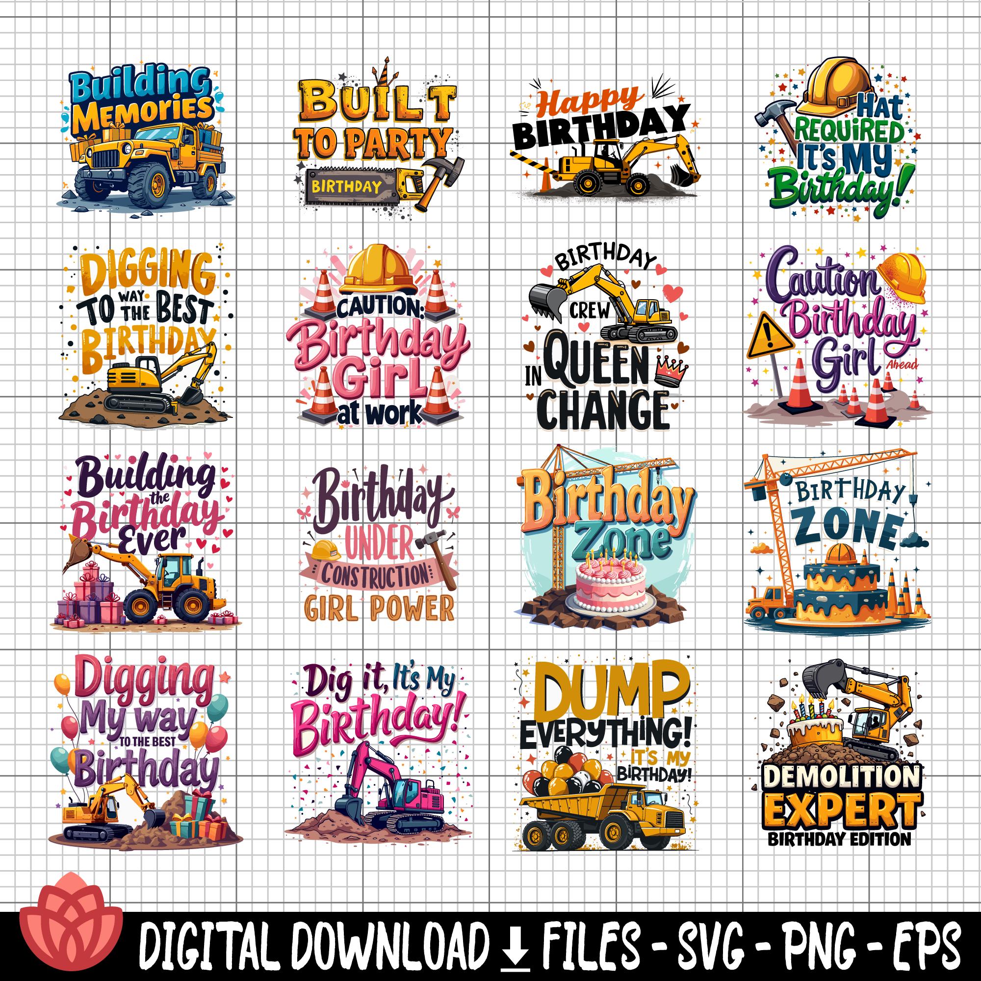 Construction Birthday SVG Bundle, Hard Hat Party (digital Download) - Etsy