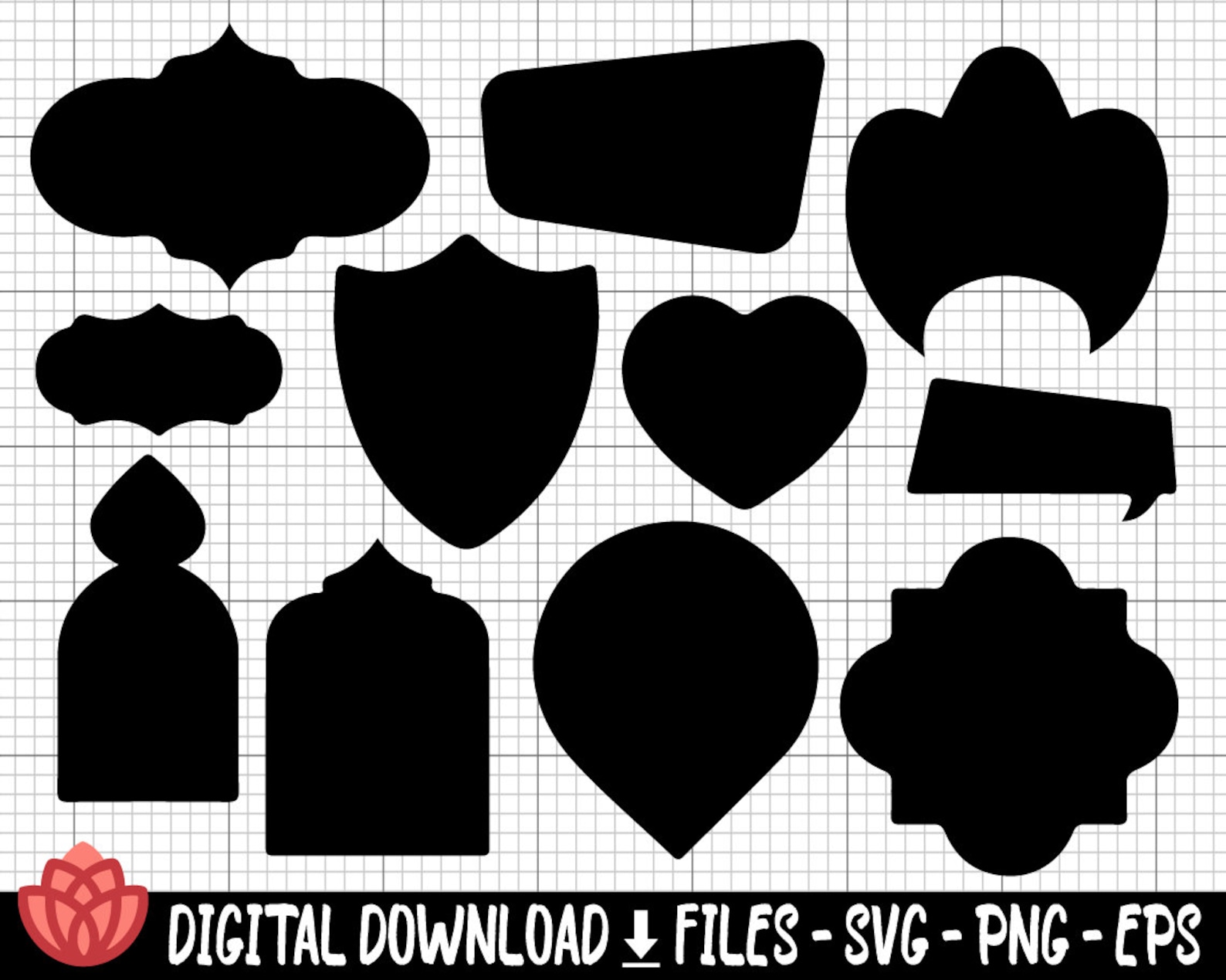 Frame Shapes Svg Bunde, Frame Shapes, Tags Svg, Label Svg, Decorative ...
