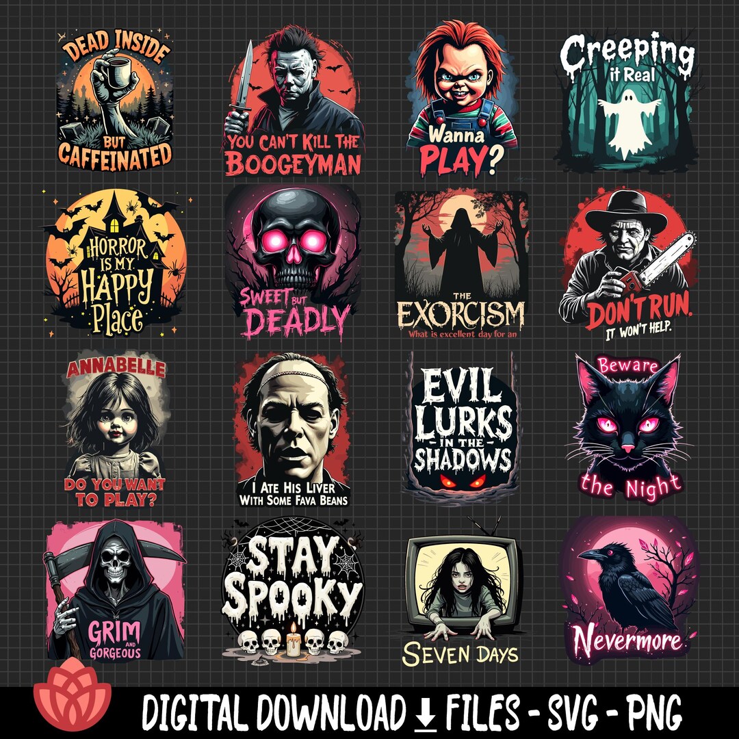 Horror Quotes Svg Bundle, Scary Halloween Designs, Creepy Quotes,horror ...