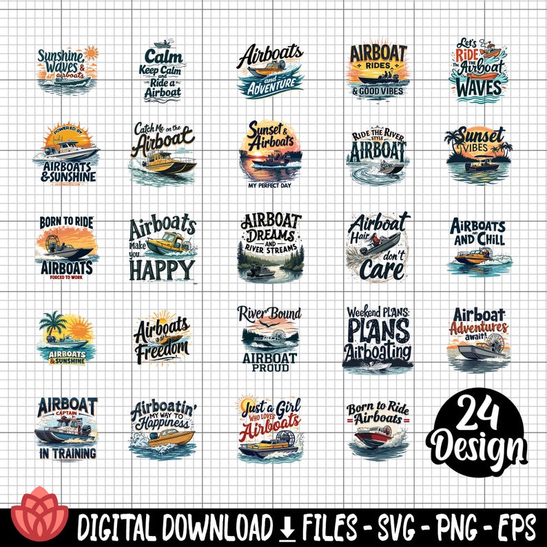 Airboat Svg Bundle, Airboat Designs Svg, Boating Quotes Svg, Airboat ...