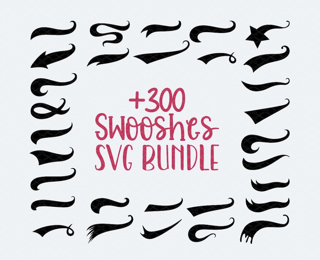 Swooshes Svg Bunde, Text Tails Clipart, Text Tails Monogram Svg, Word ...