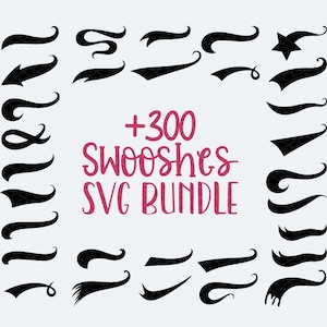 Swooshes Svg Bunde, Text Tails Clipart, Text Tails Monogram Svg, Word ...