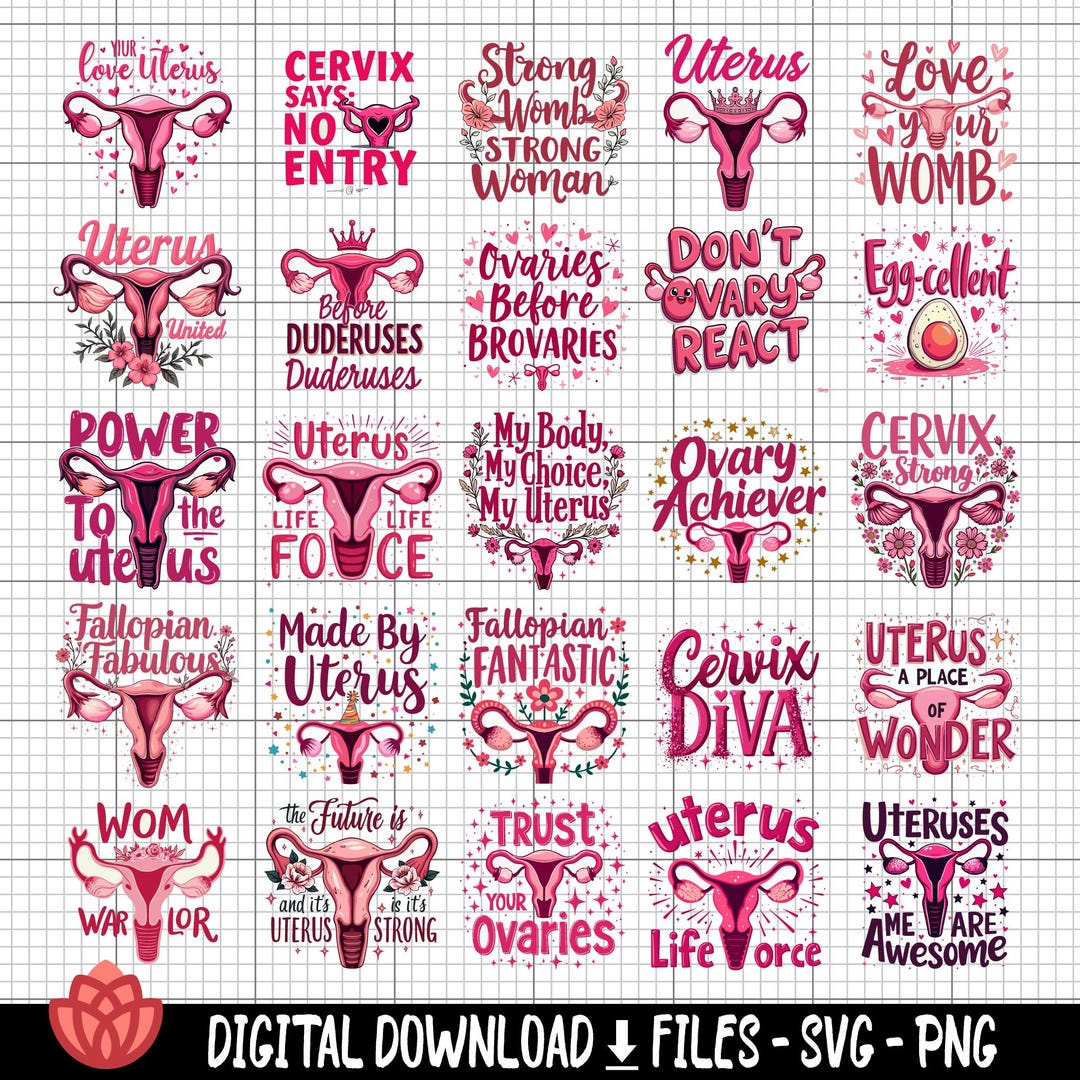 Female Reproductive System Bundle, Women's Health Designs, Anatomy ...