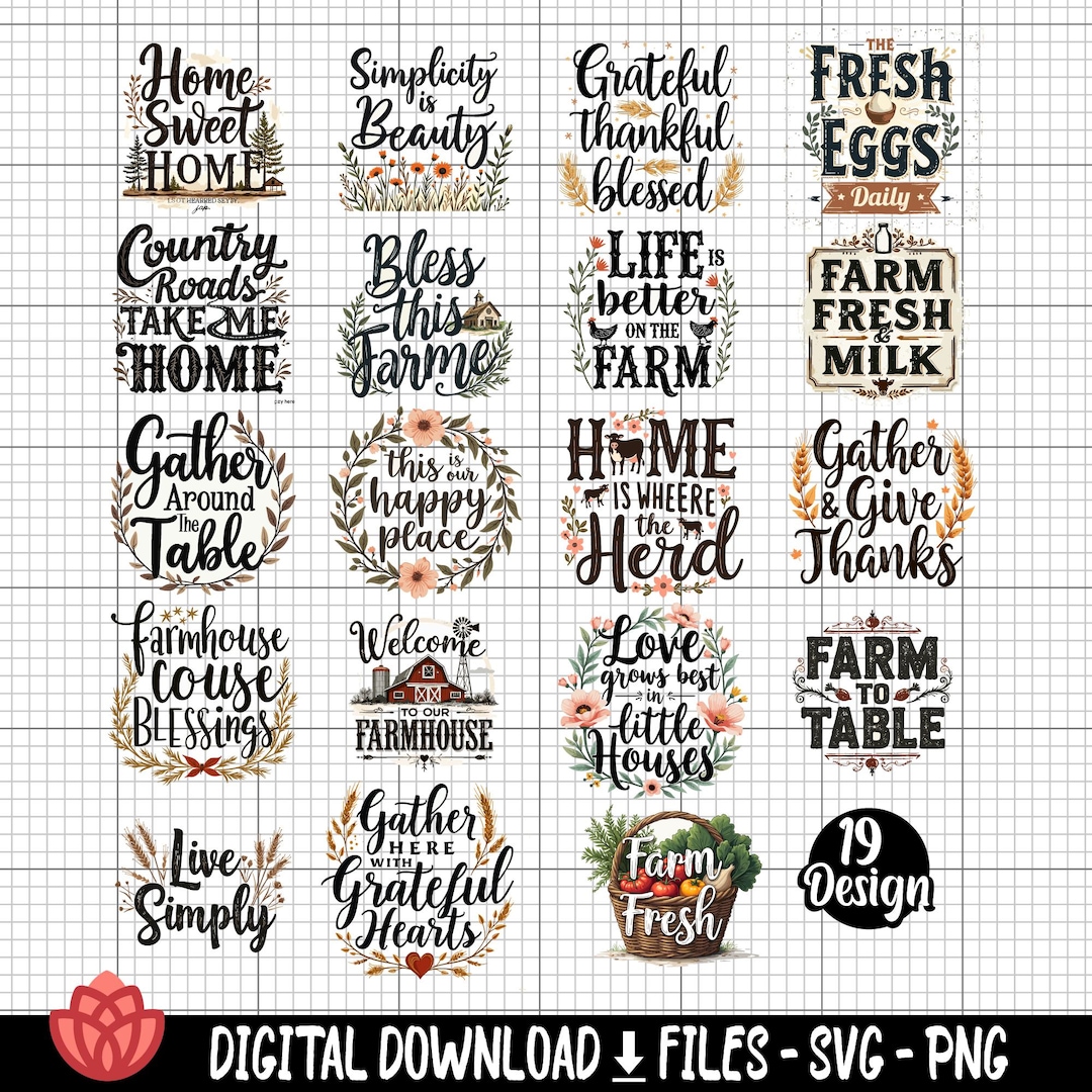 Farmhouse SVG Bundle, Rustic Home Decor Quotes (digital Download) - Etsy