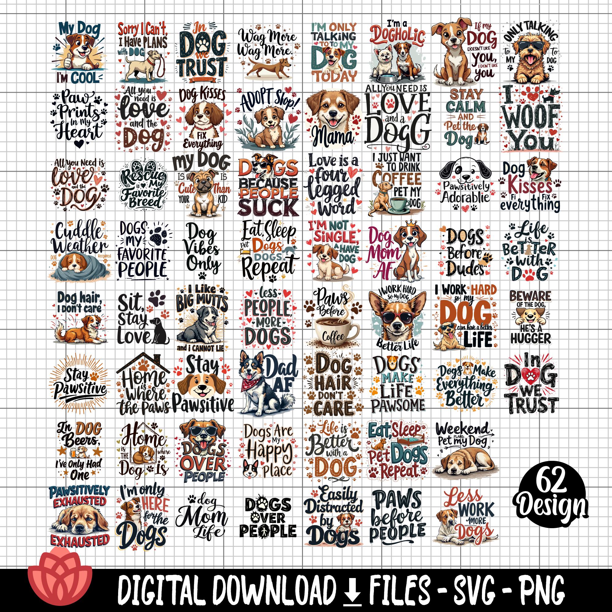 Funny Dog Quotes SVG Bundle, Dog Lover Designs (digital Download) - Etsy