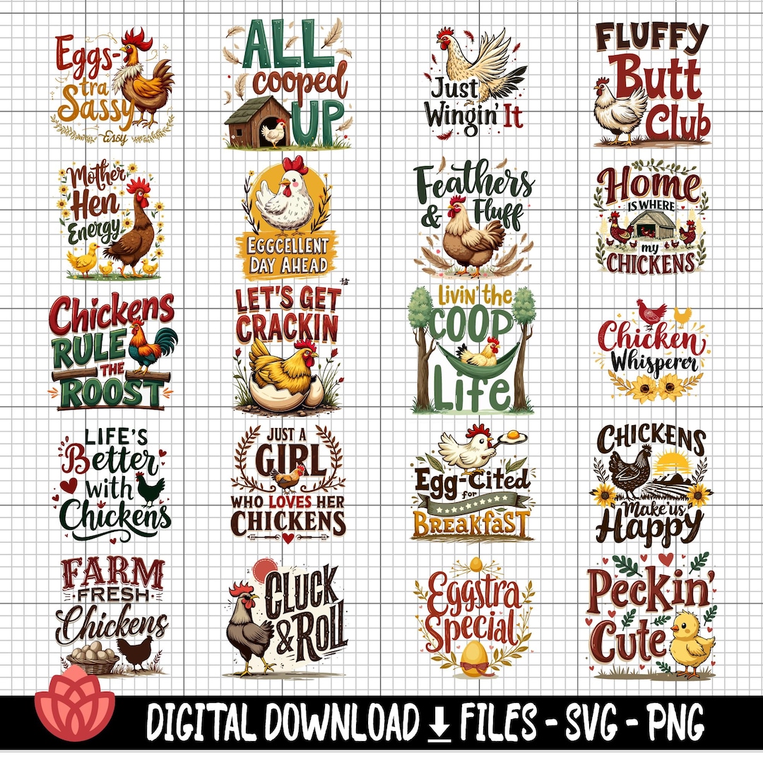 Chicken Farm Svg Bundle, Farm Fresh Chicken Quotes Svg, Chicken Farm ...