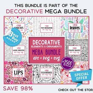 Floral Decorative Frame SVG Bundle, Wedding Card Template (digital ...