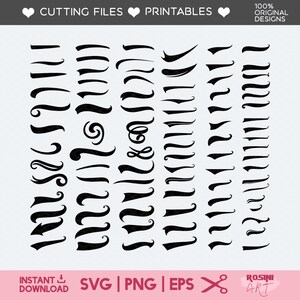 Swooshes Svg Bunde Text Tails Clipart Text Tails Monogram - Etsy
