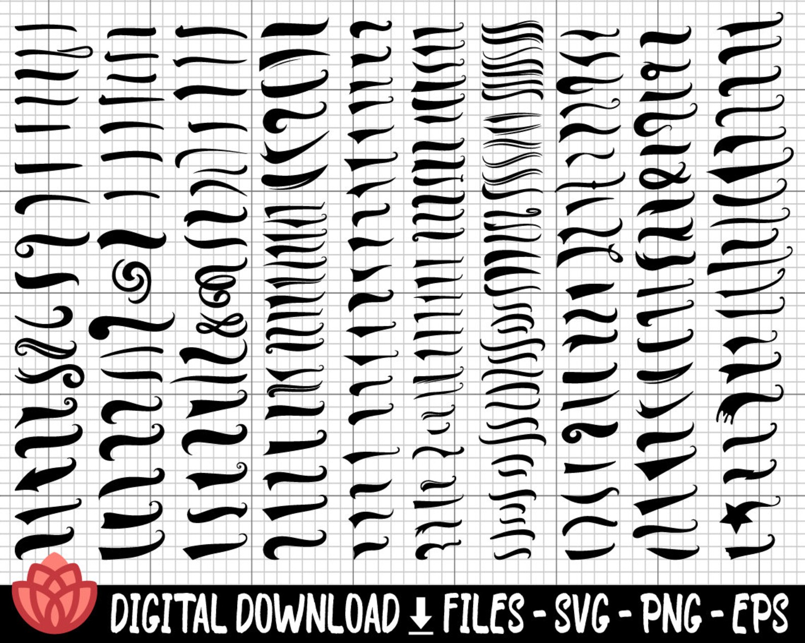 Swooshes Svg Bunde, Text Tails Clipart, Text Tails Monogram Svg, Word ...