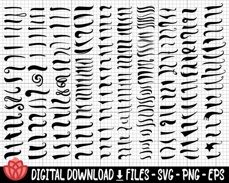 Swooshes Svg Bunde, Text Tails Clipart, Text Tails Monogram Svg, Word ...