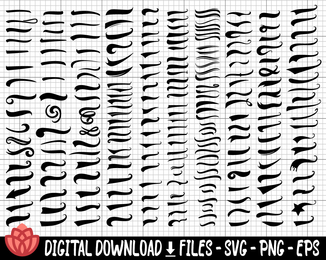 Swooshes Svg Bunde, Text Tails Clipart, Text Tails Monogram Svg, Word ...