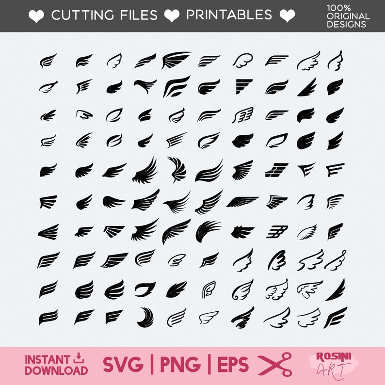 Wings Svg Bunde Wings Vector Set Wings Vector Graphic - Etsy