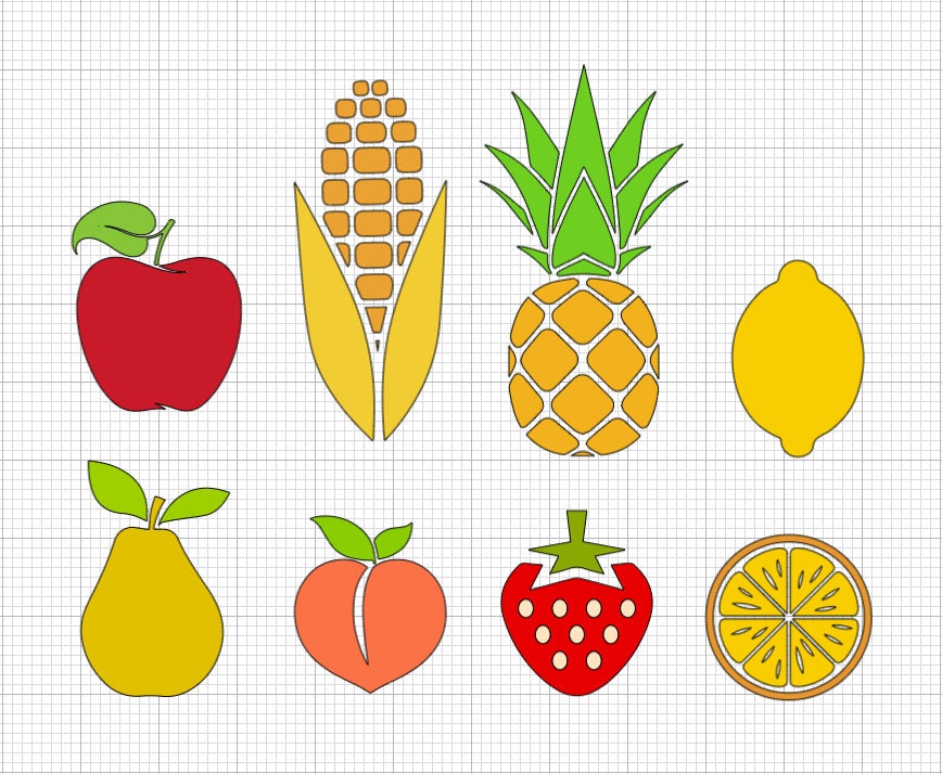 100 Vegetables and Fruits SVG Bundle Vegetables Clipart - Etsy