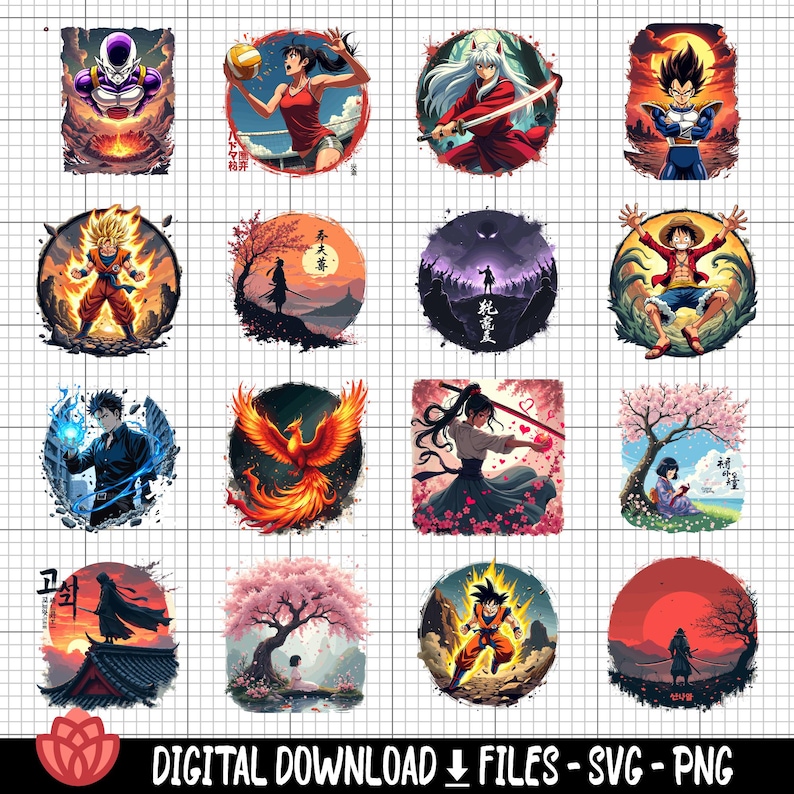 Anime T-shirt Design Bundle, Anime Quotes Svg, Manga Style Graphics ...