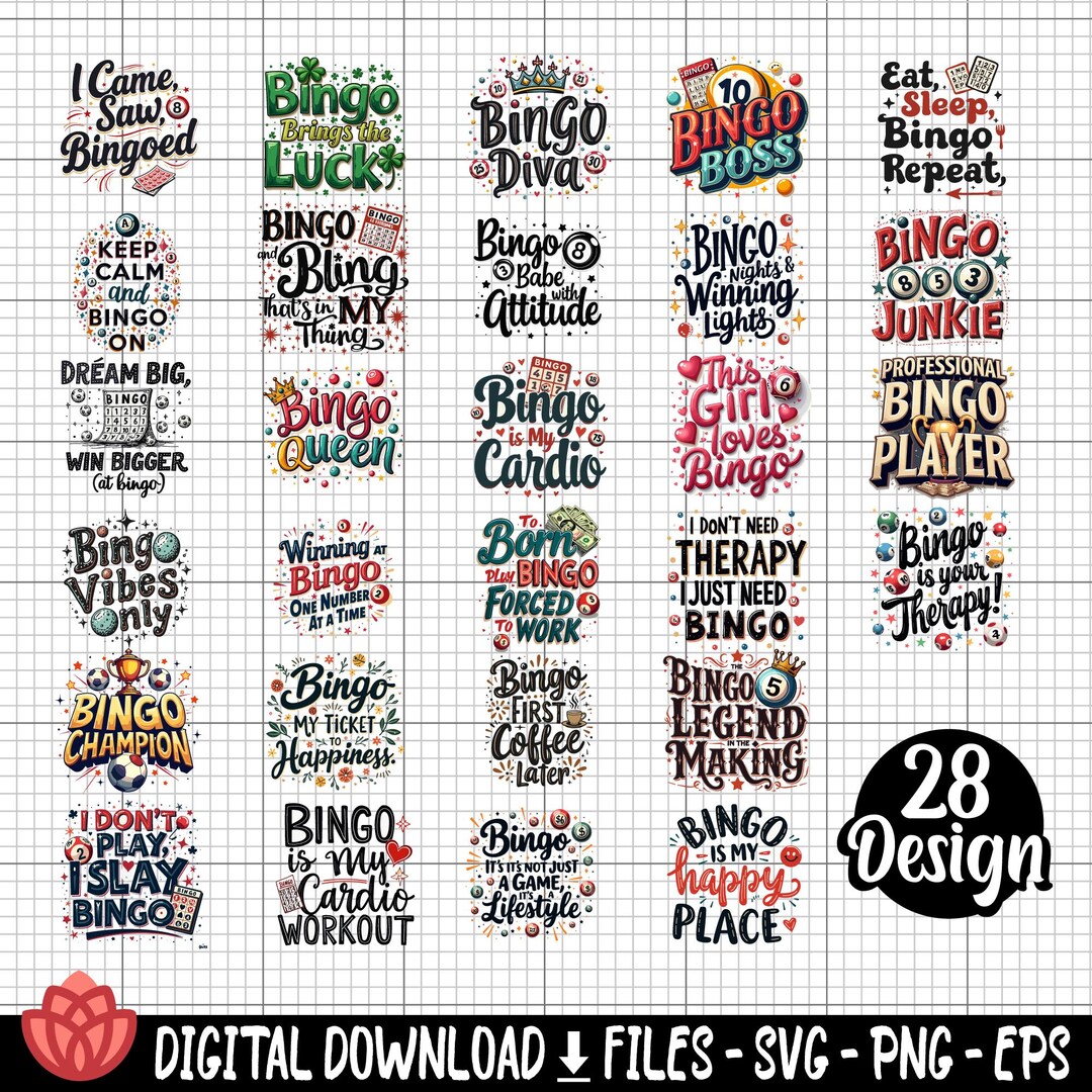Bingo Svg Bundle, Funny Bingo Quotes Svg, Bingo Night Designs Svg ...