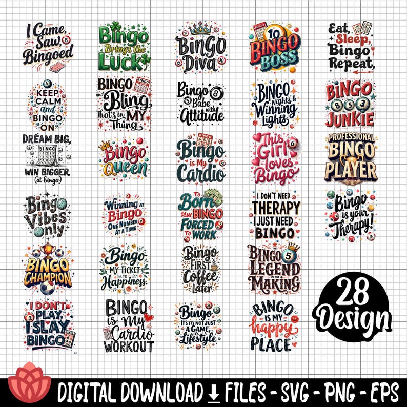 Bingo Svg Bundle, Funny Bingo Quotes Svg, Bingo Night Designs Svg ...