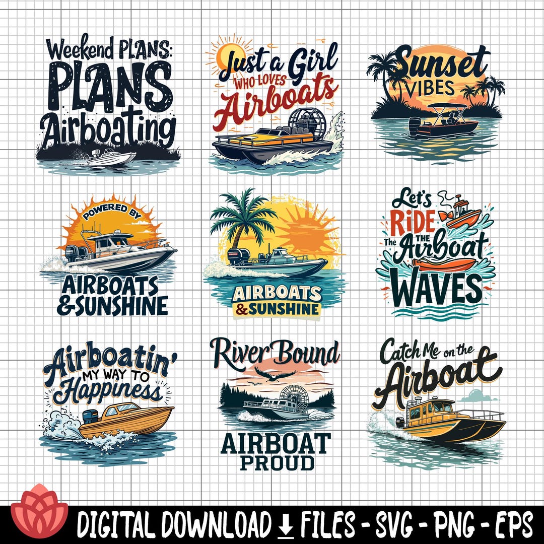 Airboat Svg Bundle, Airboat Designs Svg, Boating Quotes Svg, Airboat ...