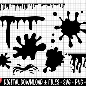 Splatters and Splashes Svg Bunde, Splash, Drip, Dripping, Paint ...