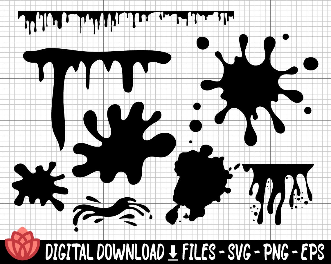 Splatters and Splashes Svg Bunde, Splash, Drip, Dripping, Paint ...