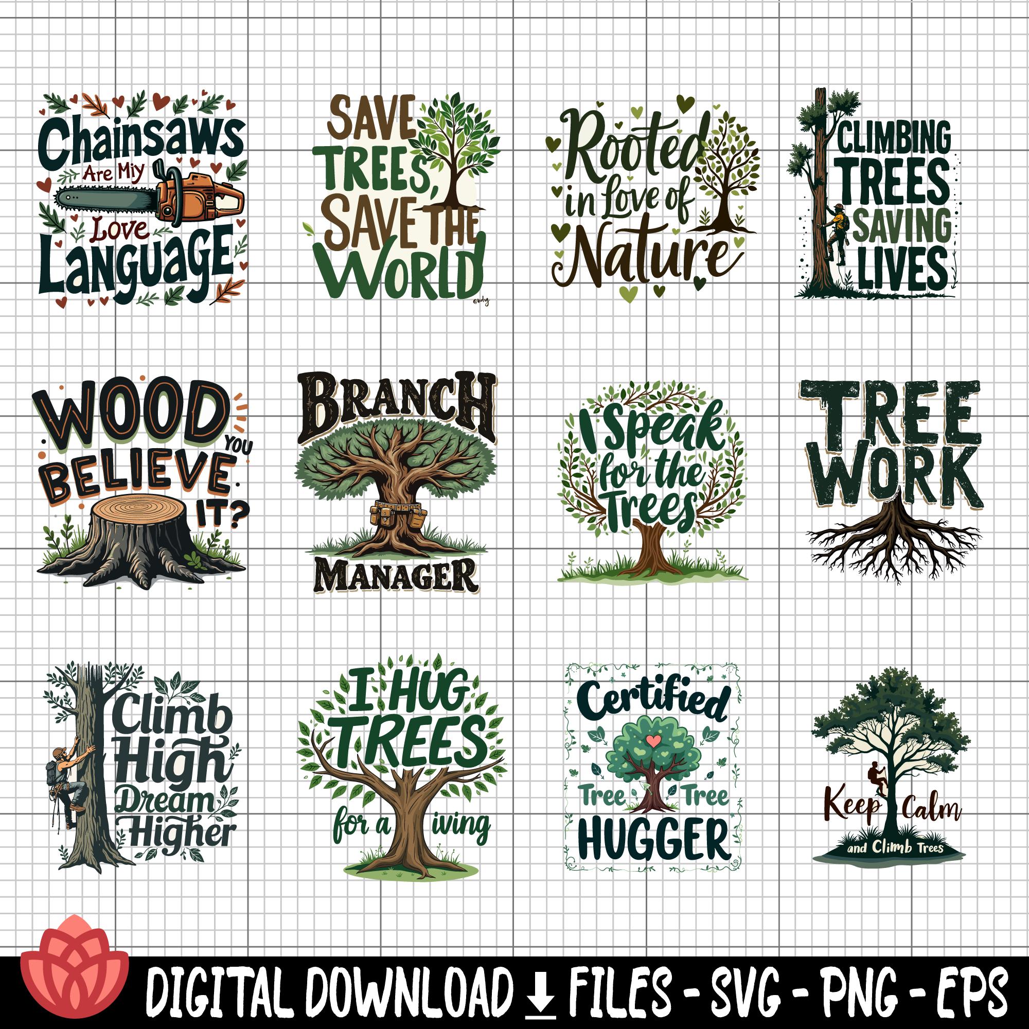Arborist Svg Bundle, Tree Care Svg Designs, Funny Arborist Quotes Svg ...