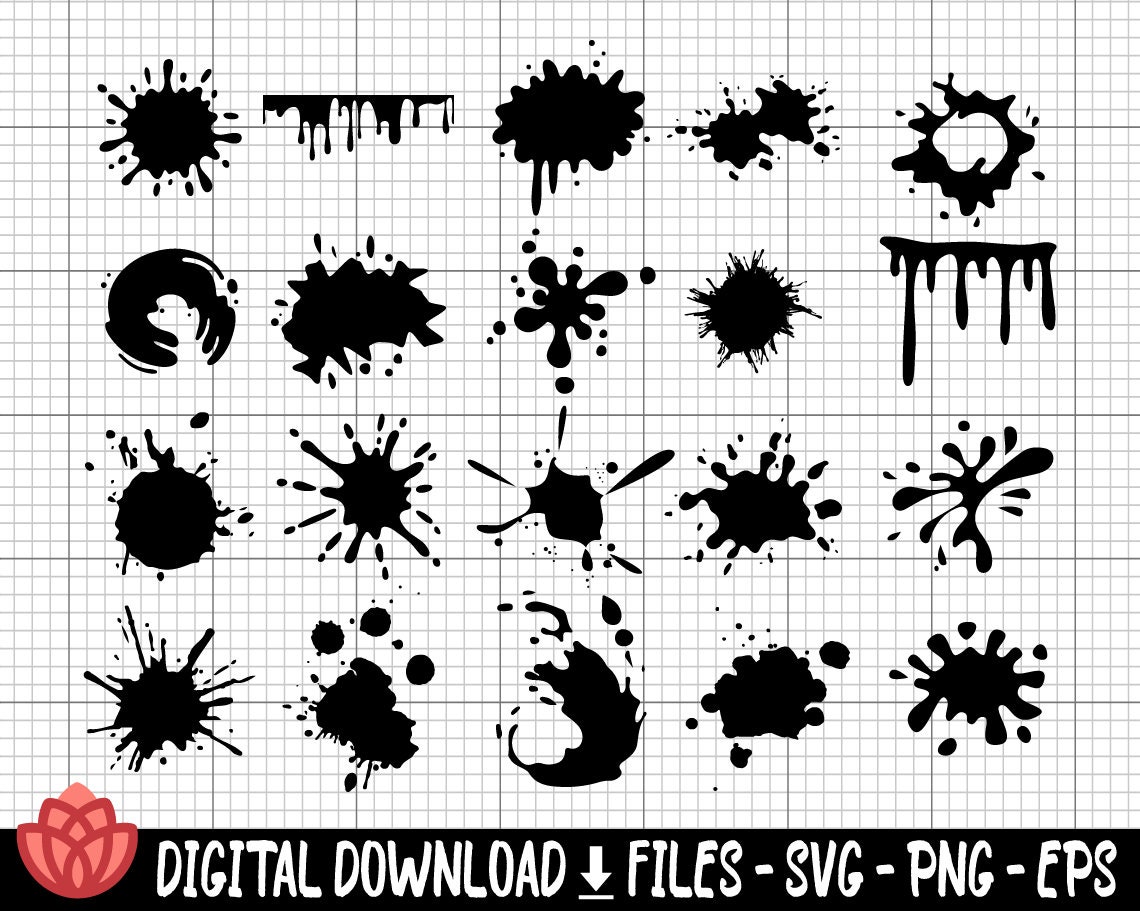 Splatters and Splashes Svg Bunde, Splash, Drip, Dripping, Paint ...