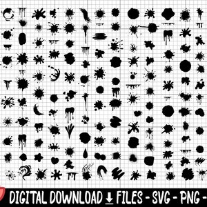 Splatters and Splashes Svg Bunde, Splash, Drip, Dripping, Paint ...