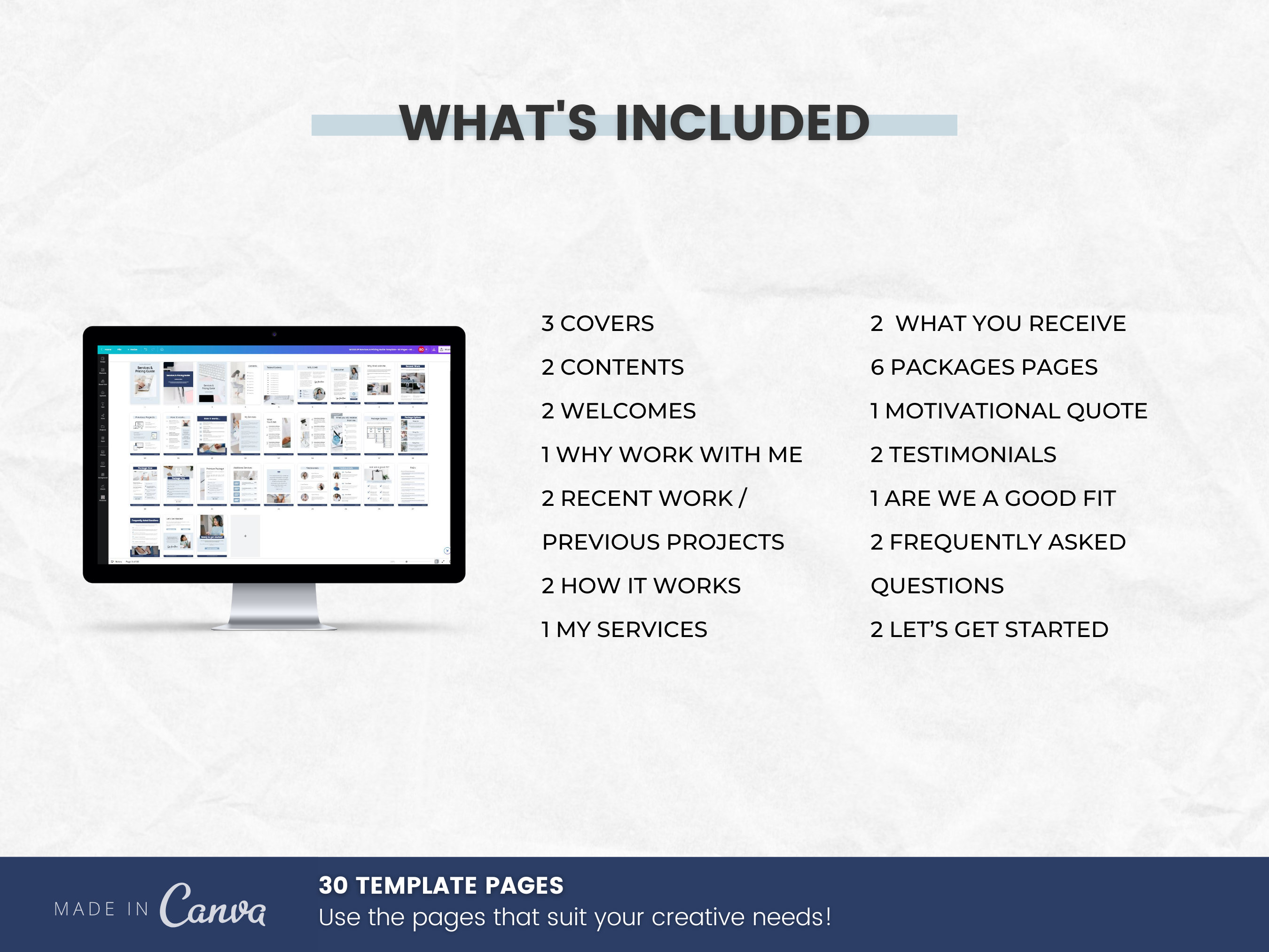 Services & Pricing Guide Template | Canva Template | Editable Client ...