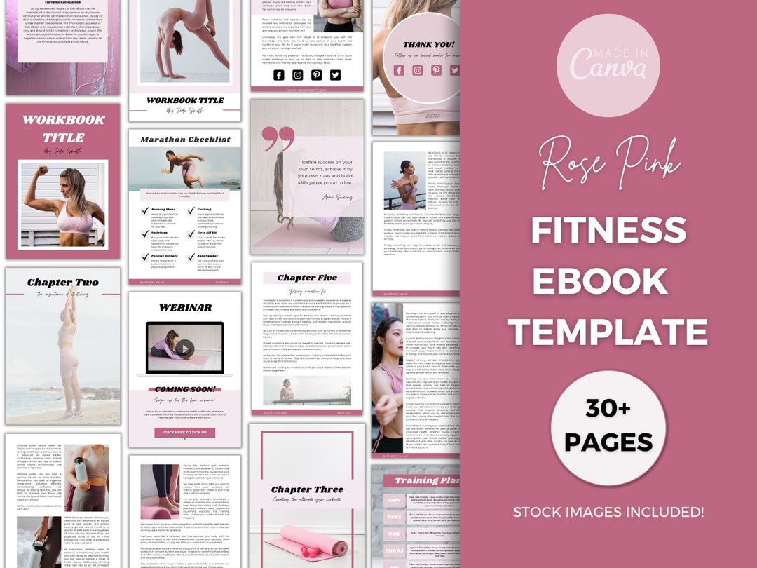 Fitness Ebook Template Editable Canva Template Course Workbook, Ebook ...