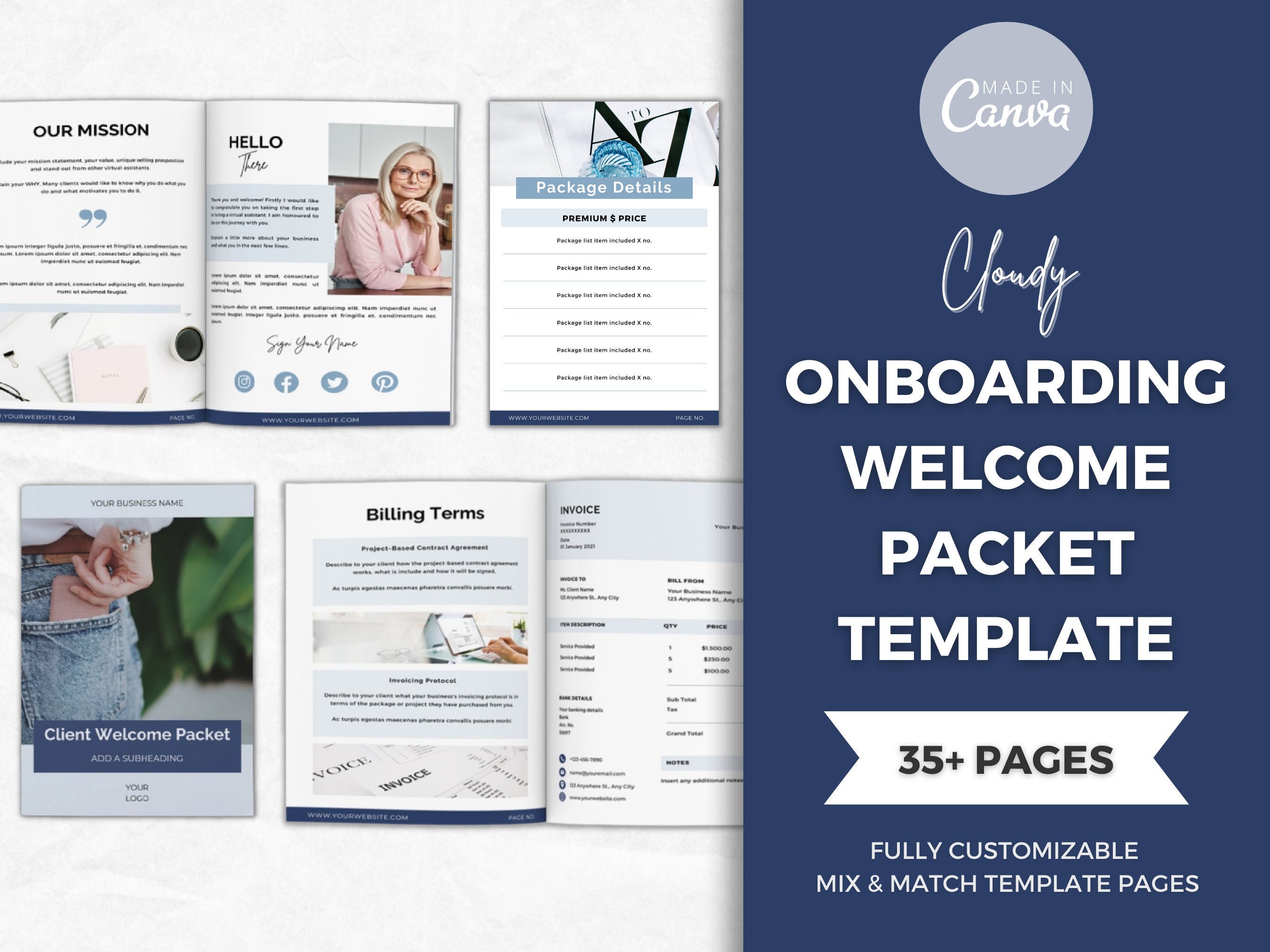 Client Onboarding Welcome Packet Template Edit in Canva - Etsy