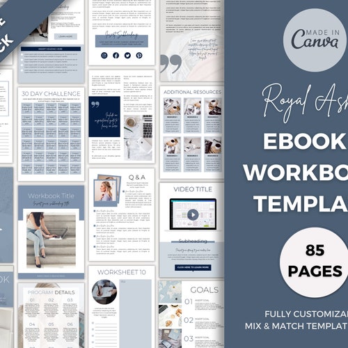 Ebook & Workbook Template Editable in Canva Course - Etsy