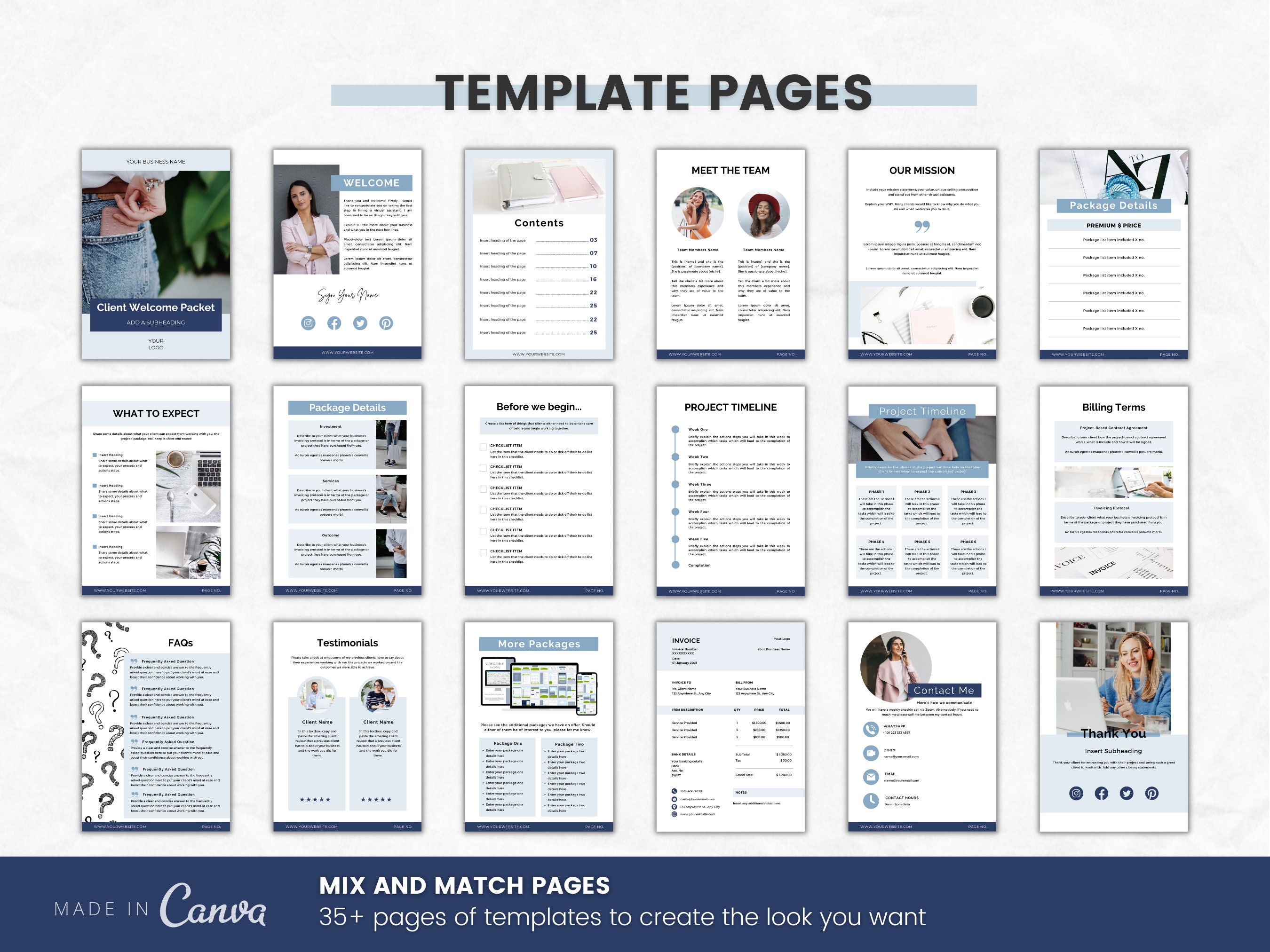 Client Onboarding Welcome Packet Template Edit in Canva - Etsy