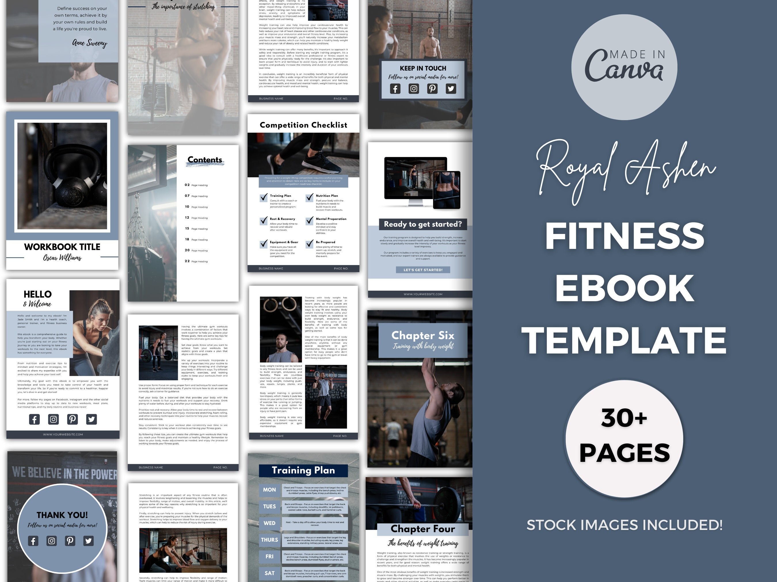 Fitness Ebook Template | Canva Template | Editable Ebook | Create a ...