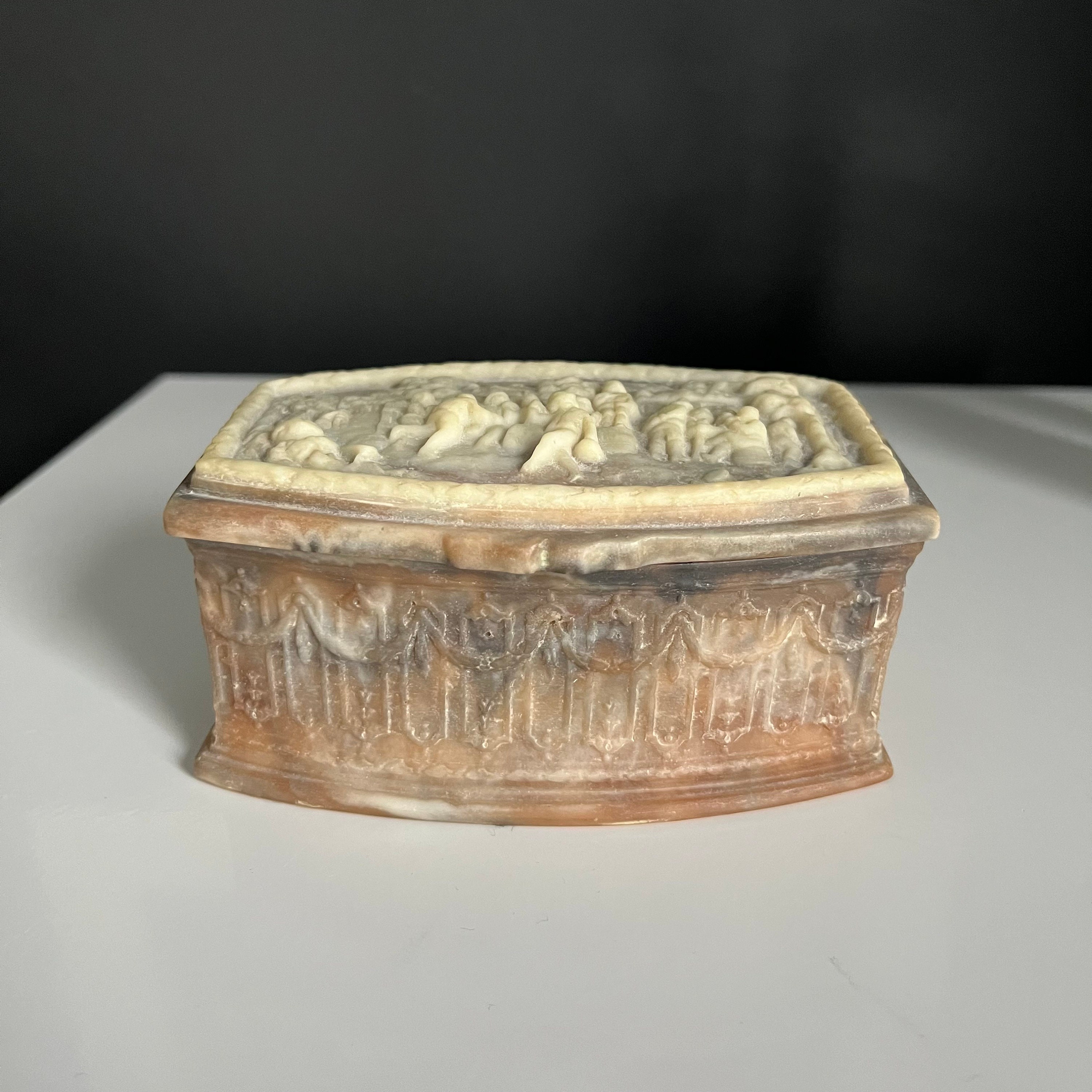 Vintage Incolay Stone Box Jewelry Box! Large Box 12” By 7” 2” Deep ...