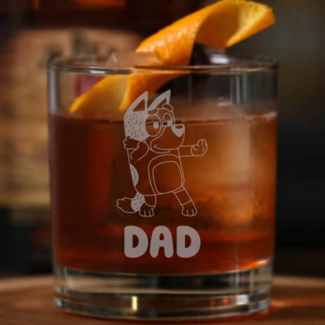 Bandit Heeler - Bluey Dad Whiskey Glass - Etsy