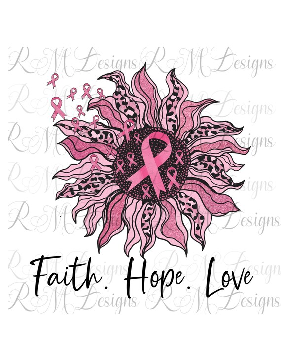 Faith Love Hope Breast Cancer Awareness SVG Faith Love - Etsy