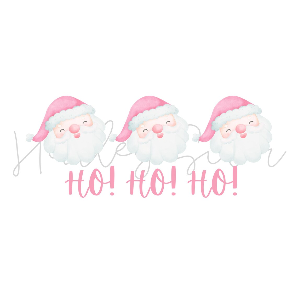 Ho Ho Ho Santa PNG, Girly Christmas PNG, Girly Santa, Triple Santa Girl ...