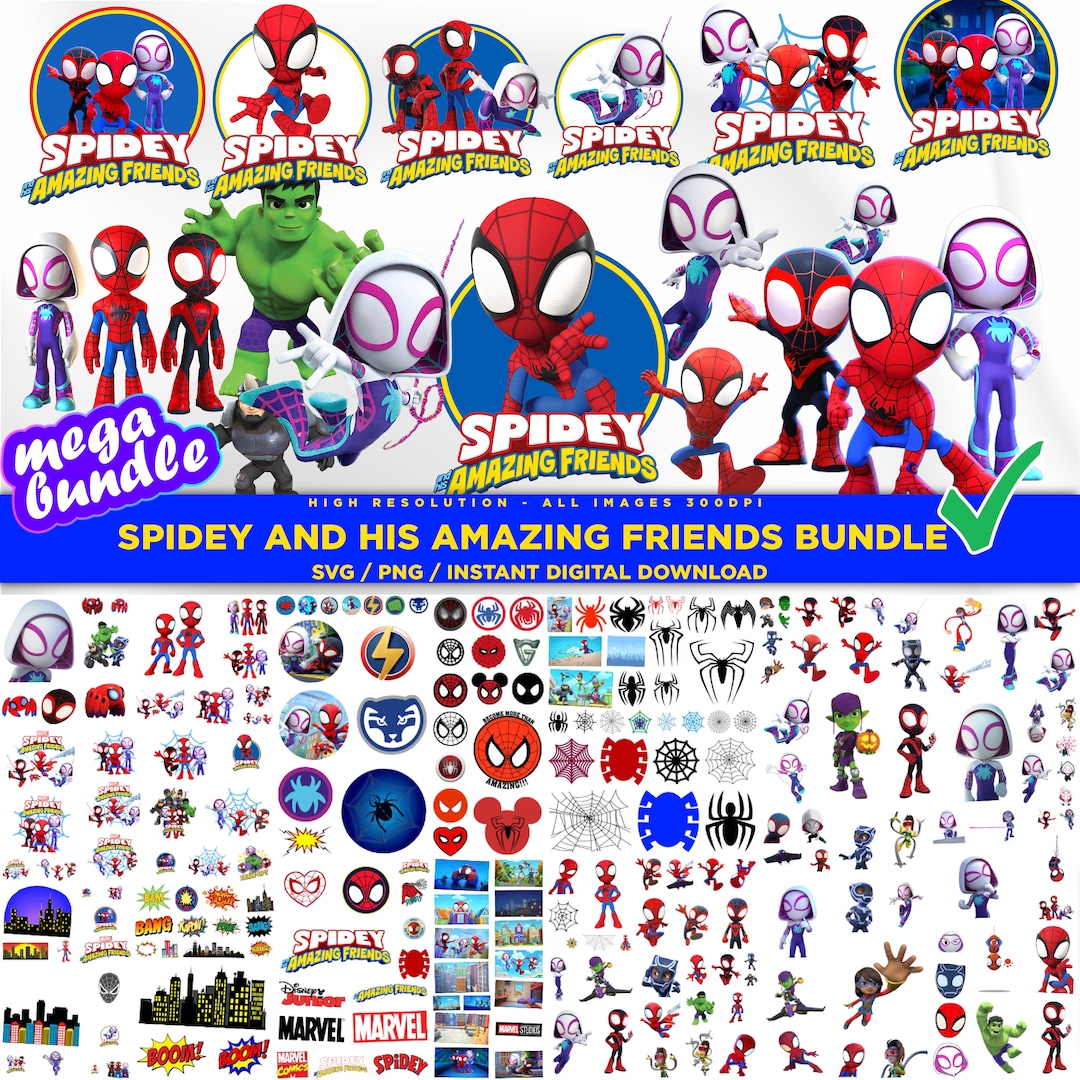 250 Spidey and His Amazing Friends Clipart PNG Bundle Great - Etsy