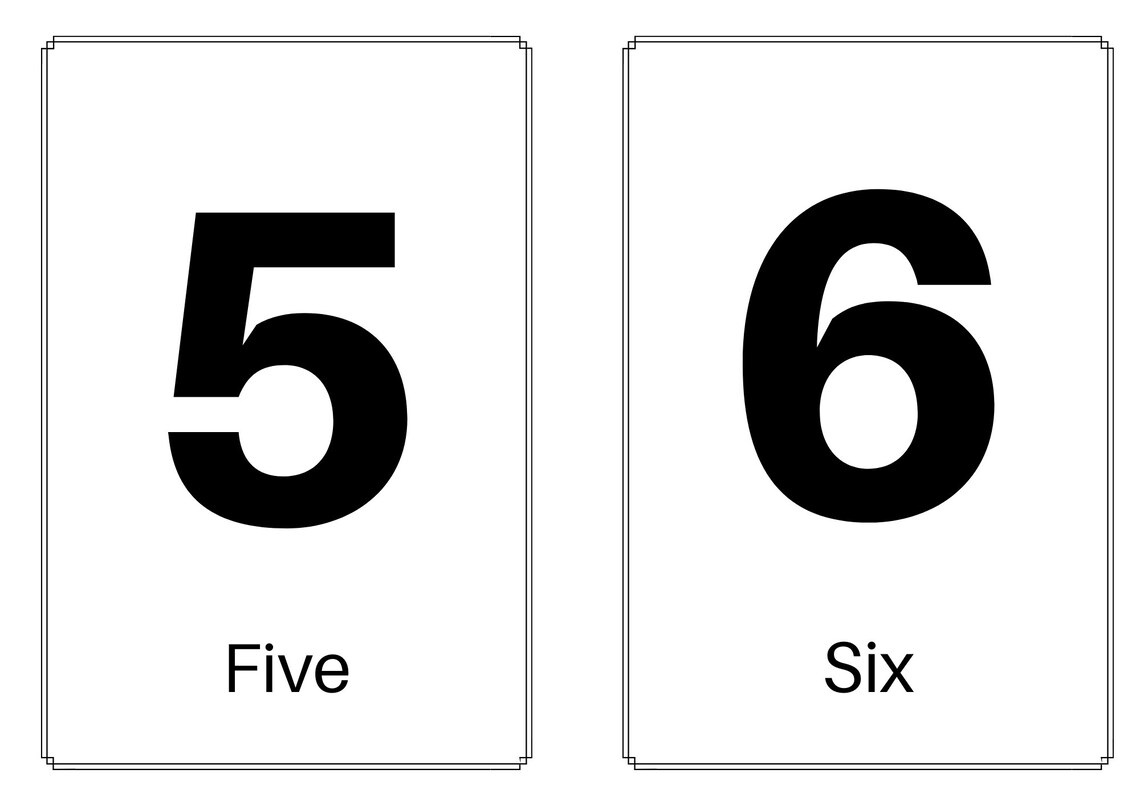 Digital Flash Card Numbers 1-10 - Etsy