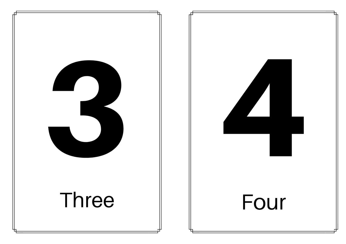 Digital Flash Card Numbers 1-10 - Etsy