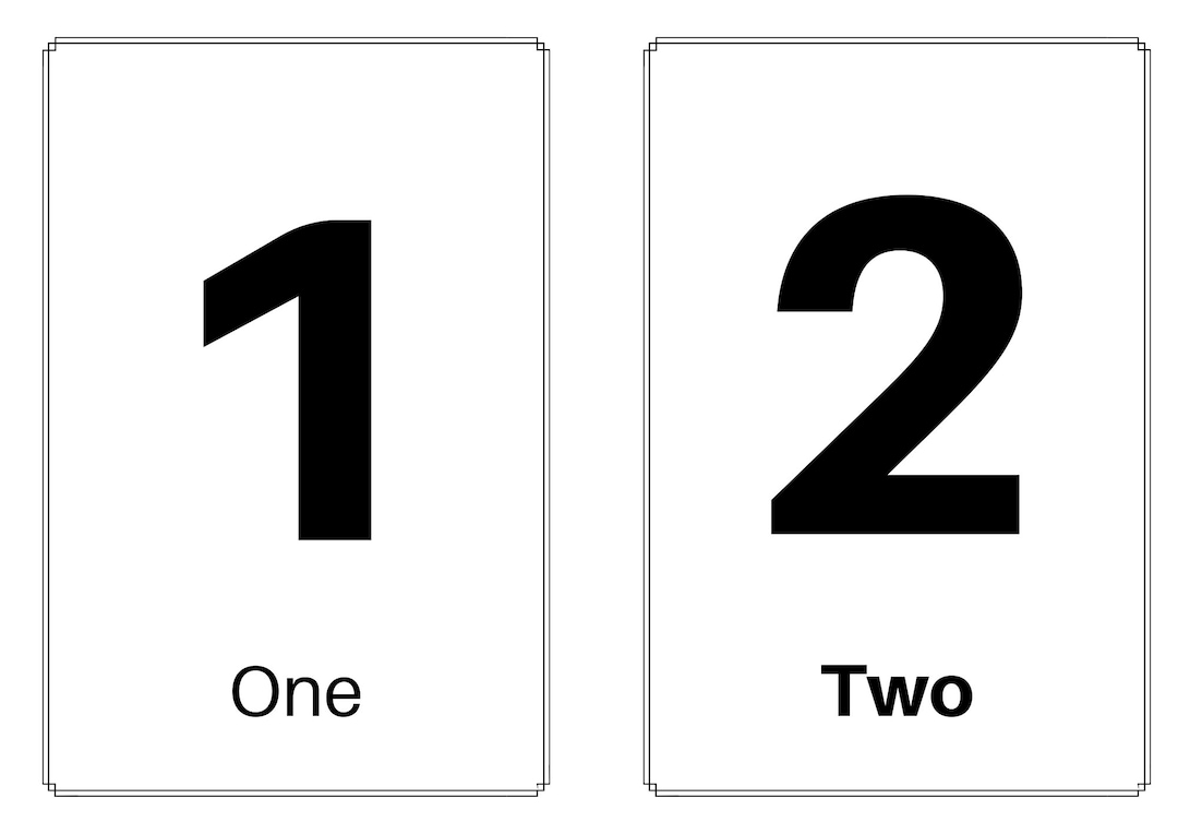 Digital Flash Card Numbers 1-10 - Etsy
