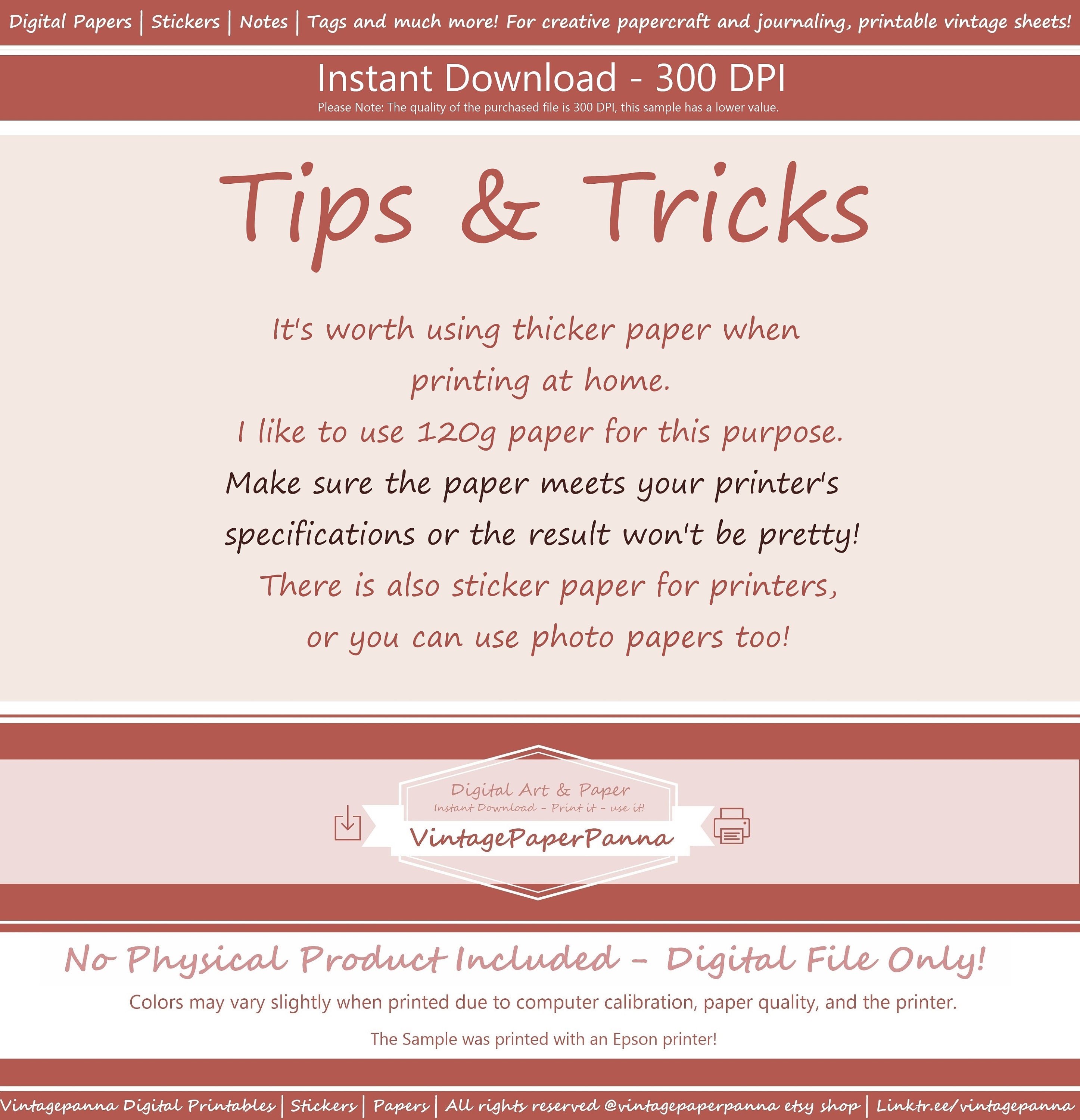 Visual Arts Paper DIY instant download printable paper for journal ...