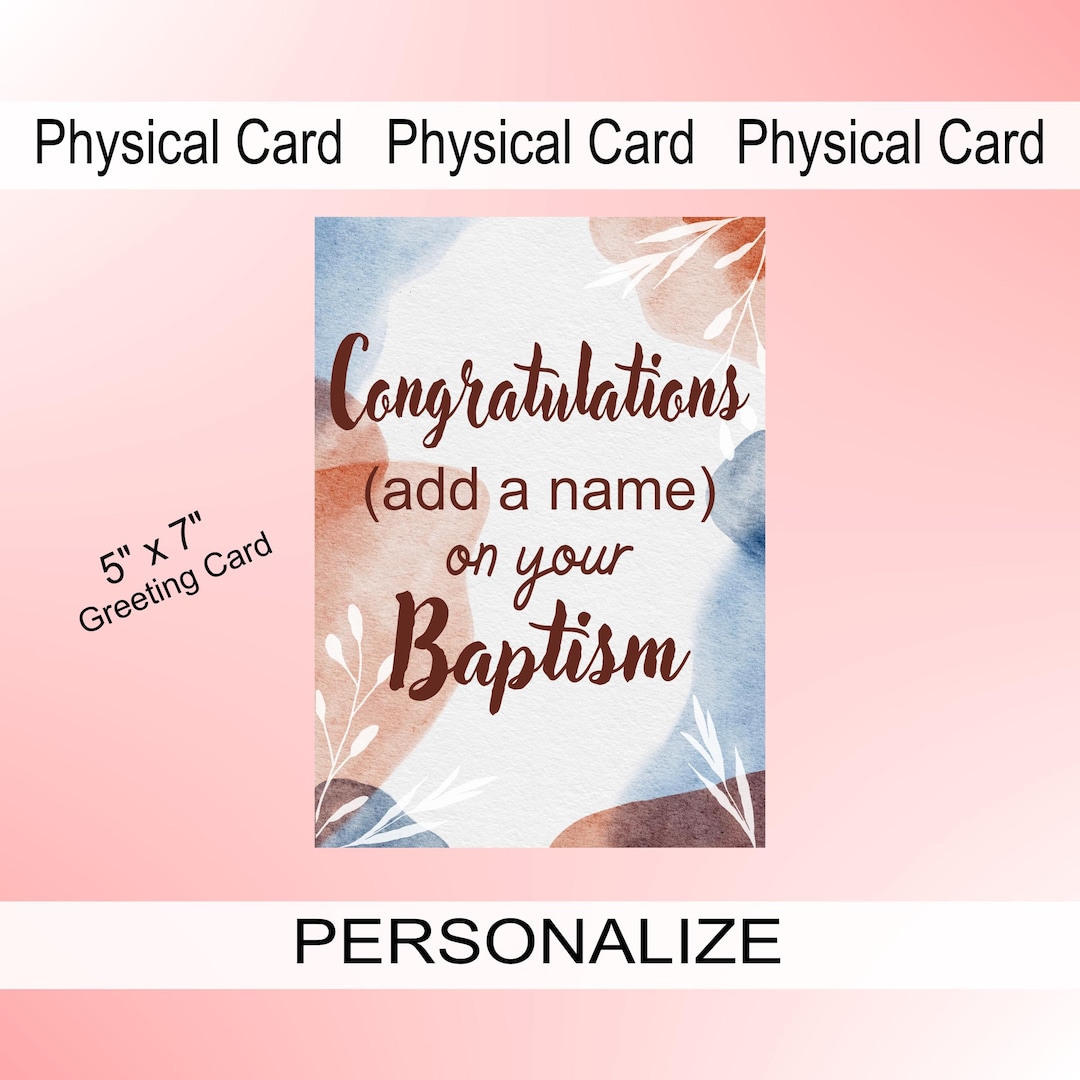 Baptism Congratulations Greeting Card - Etsy