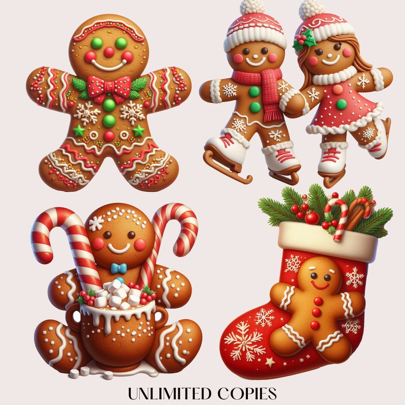 Watercolor Gingerbread Man Clipart, Gingerbread Clipart, Winter Clipart ...