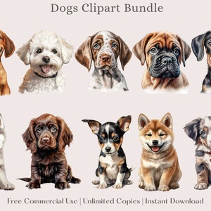 Puppy PNG Bundle, Dog Clipart Bundle, 100 Dog Breeds PNG Images ...