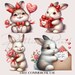 Watercolor Valentines Bunnies Clipart, 11 High Quality Pngs, Valentines ...
