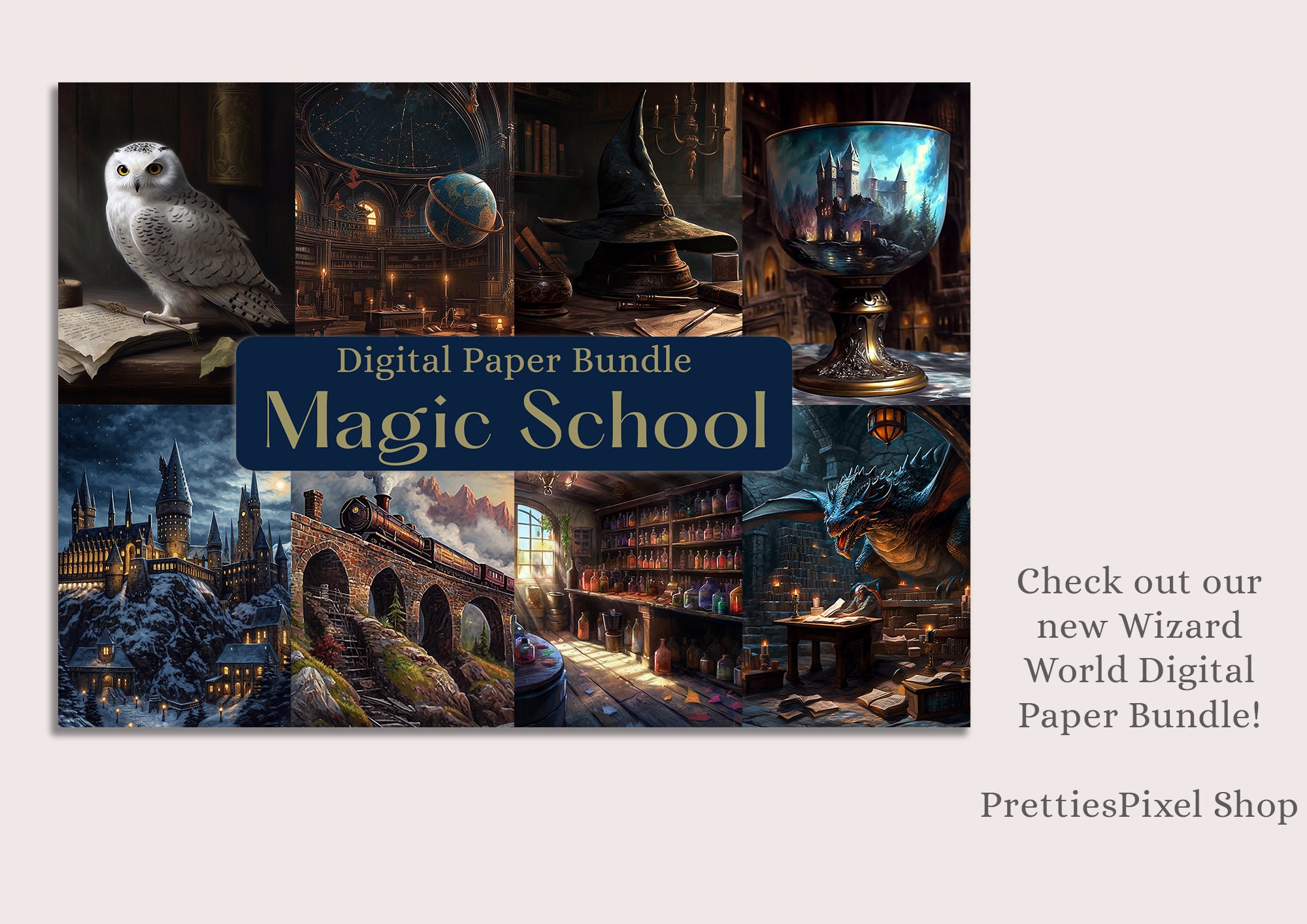 Wizard School Clipart Bundle, Magic School Clipart, Magic Animals ...