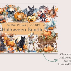 Haunted Houses Clipart Bundle, Watercolor Halloween PNG, Spooky Clipart ...