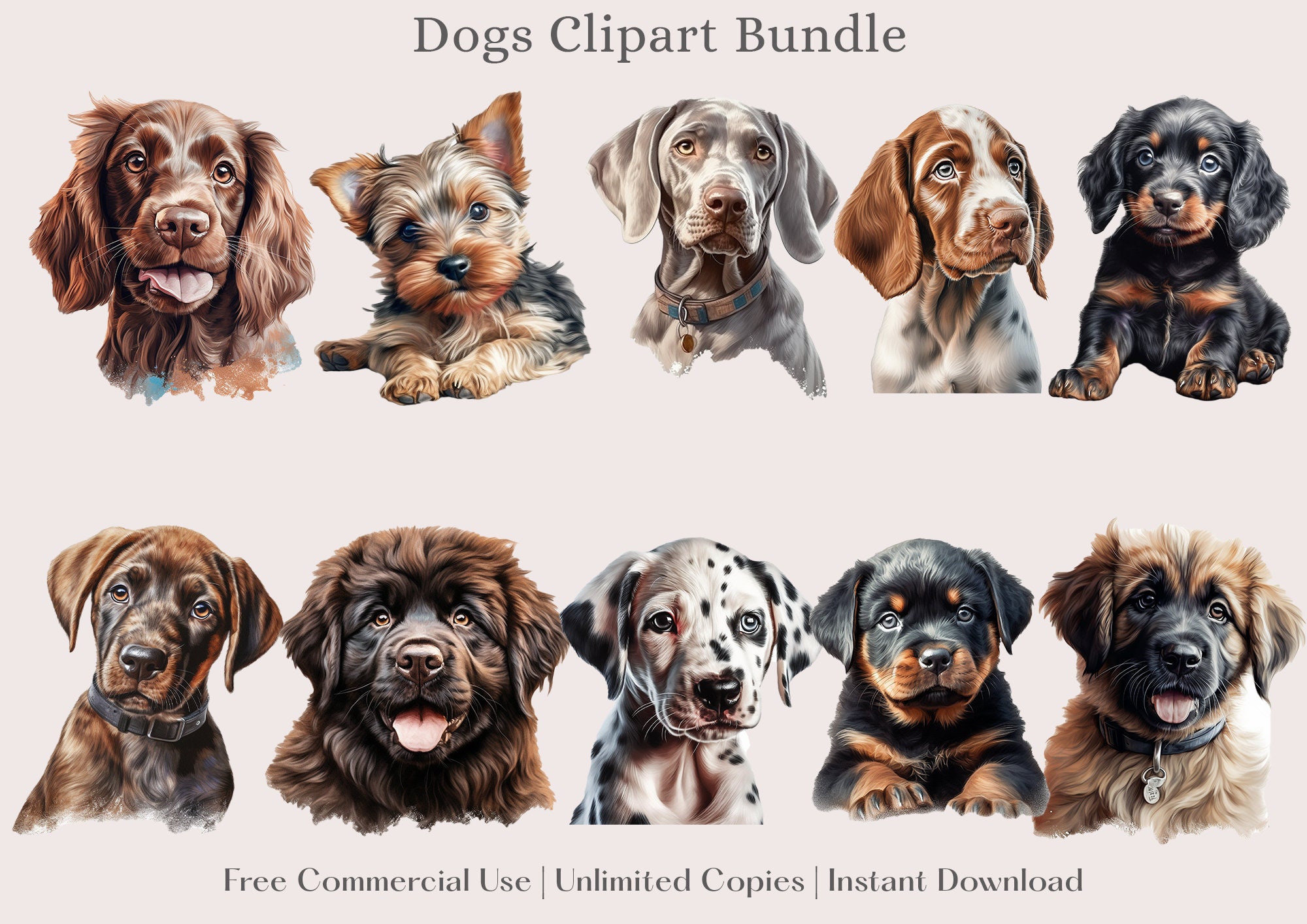 Puppy PNG Bundle, Dog Clipart Bundle, 100 Dog Breeds PNG Images ...